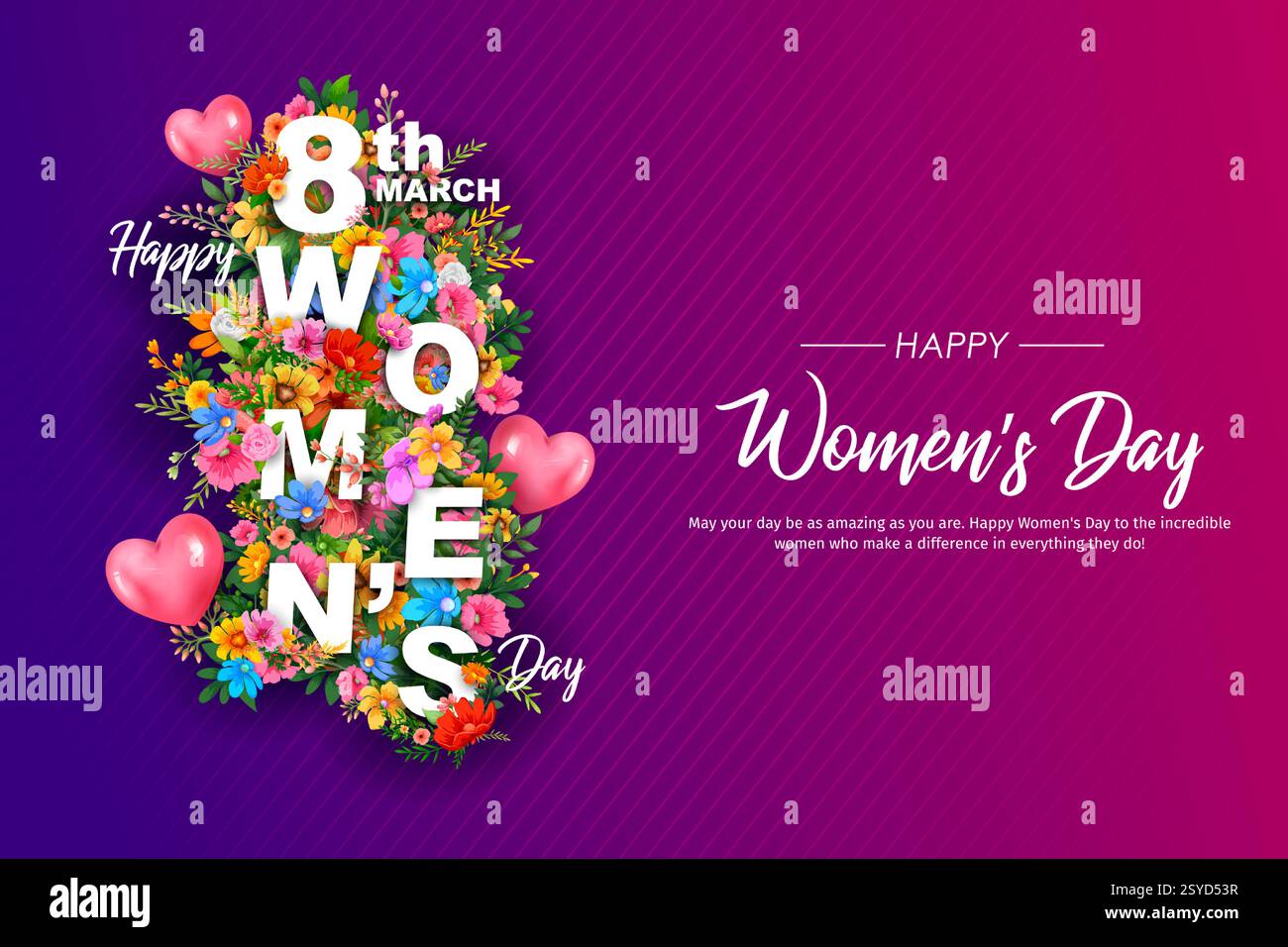 illustration of Happy International Women s Day 8th March greetings ...