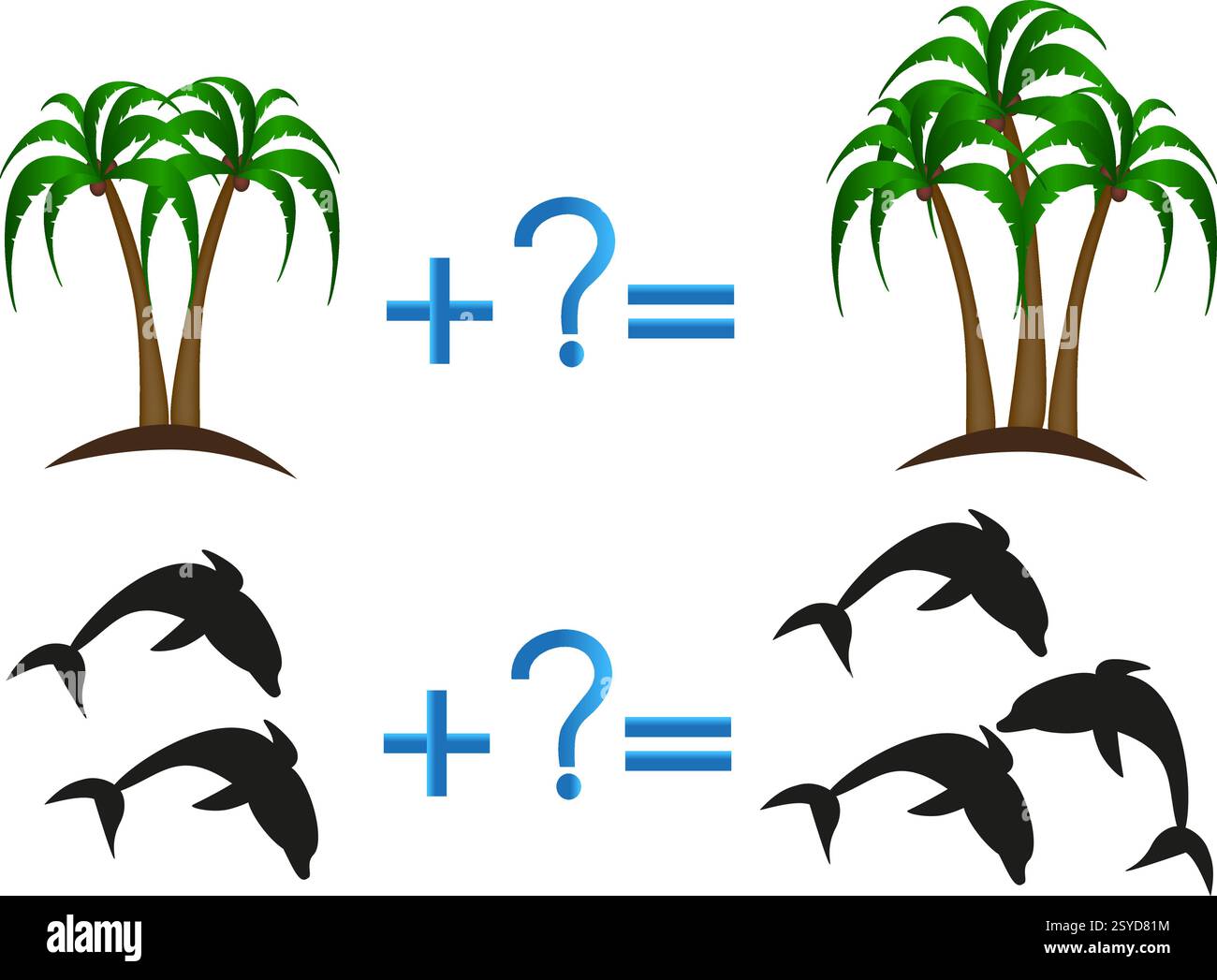 Mathematical addition, educational game for children Stock Vector Image ...