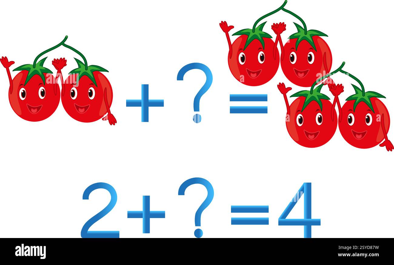 Educational games for children, mathematical addition, example with ...