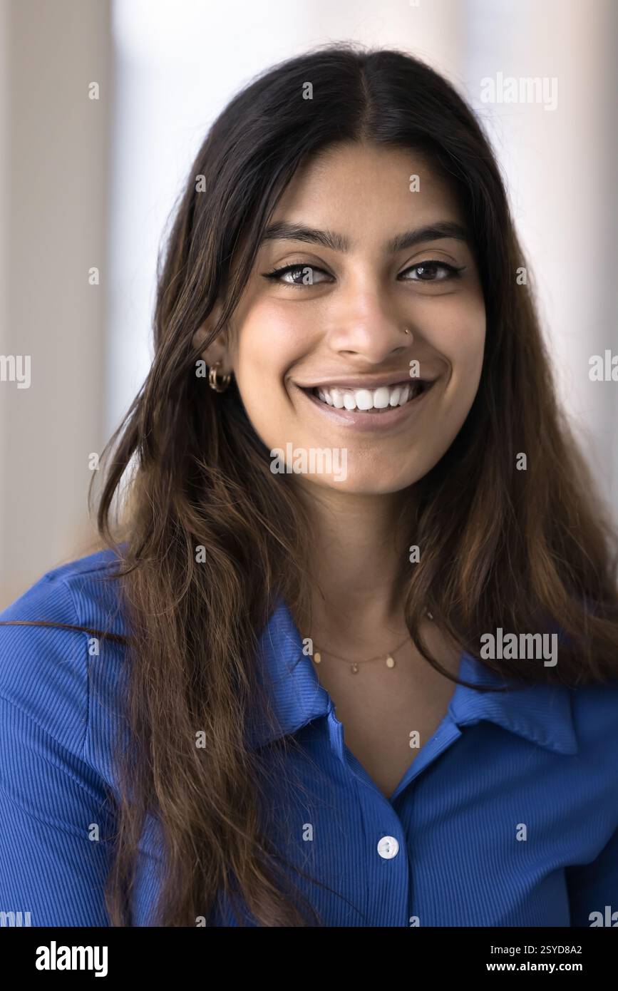 Gorgeous young Indian woman, vertical home portrait Stock Photo - Alamy