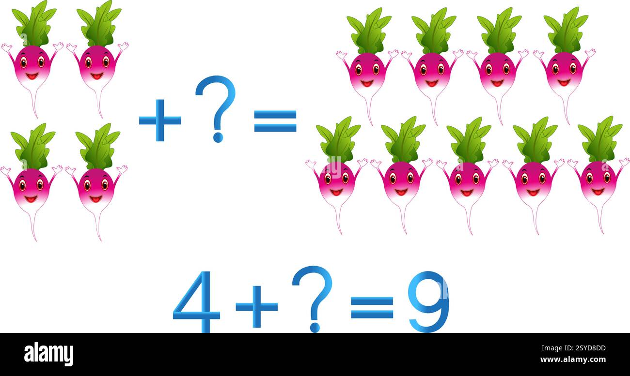 Educational games for children, mathematical addition, example with ...