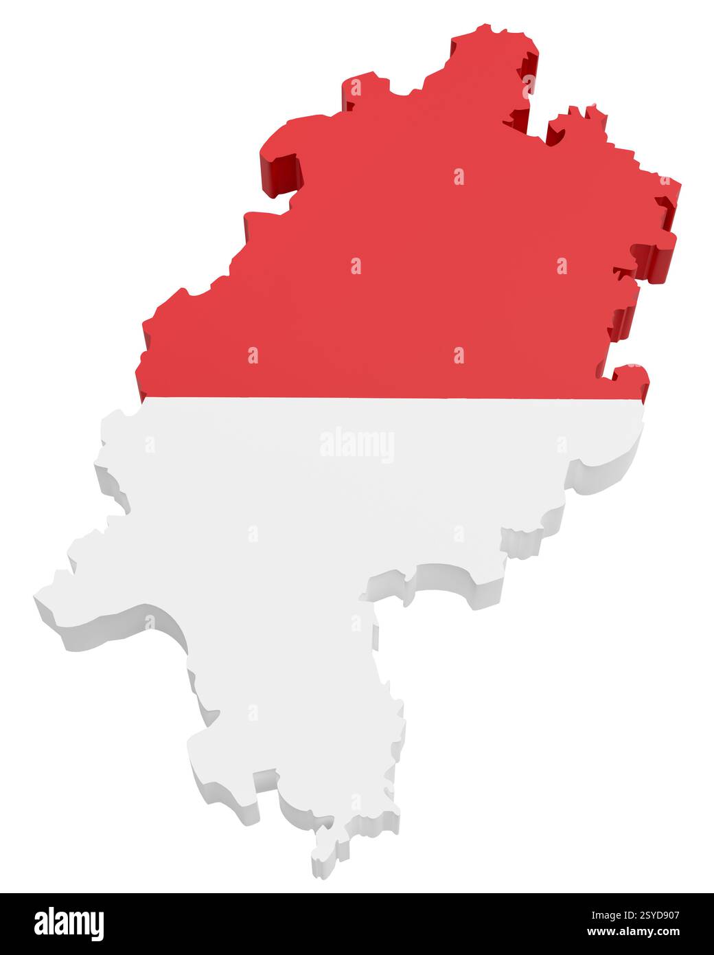 The German state Hesse (Hessen) highlighted and covered according to ...