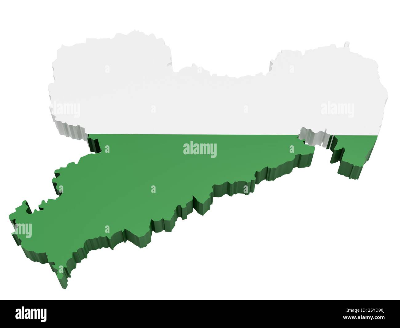 The German state Saxony (Sachsen) highlighted and covered according to ...