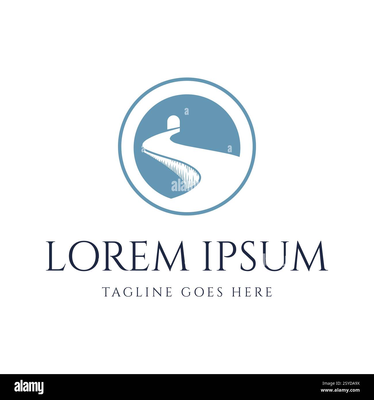 Simple Minimalist Creek River or Winding Road Logo Design Vector Stock ...