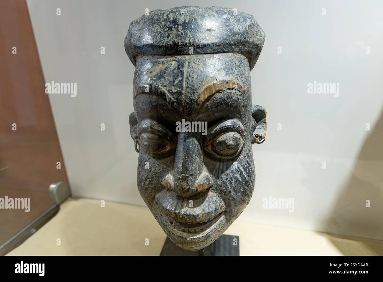 Old African wooden mask used for tribal dance and rituals in african ...