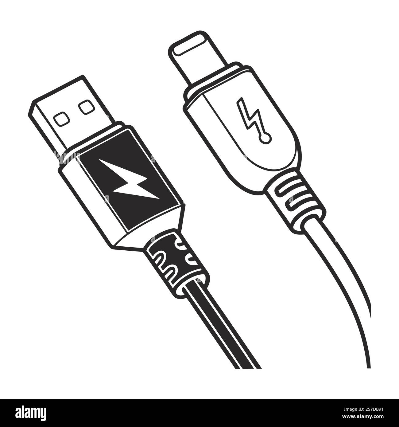 Icon cable charger Cut Out Stock Images & Pictures - Alamy
