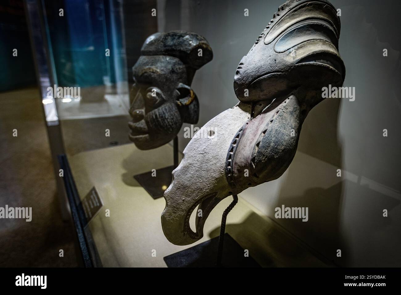 Old African wooden mask used for tribal dance and rituals in african ...