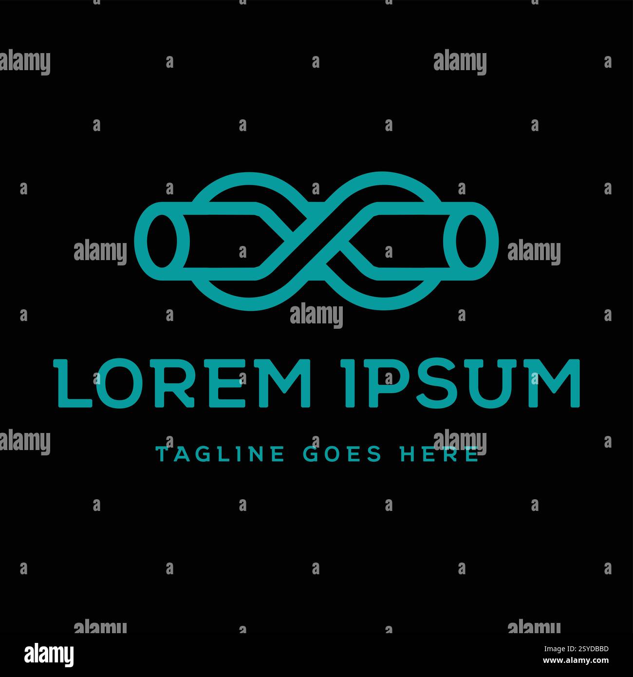 Geometric Simple Minimalist Geometric Pipe Stem Knot Line Outline Style ...