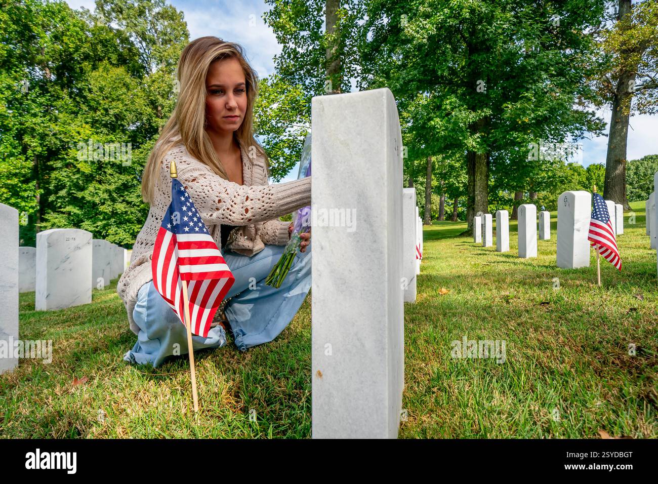 Salisbury, Nc, USA. 3rd Sep, 2021. A young bride kneels at a military ...