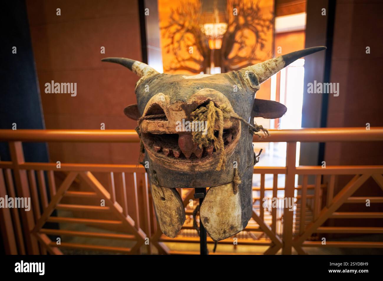 Old African wooden mask used for tribal dance and rituals in african ...
