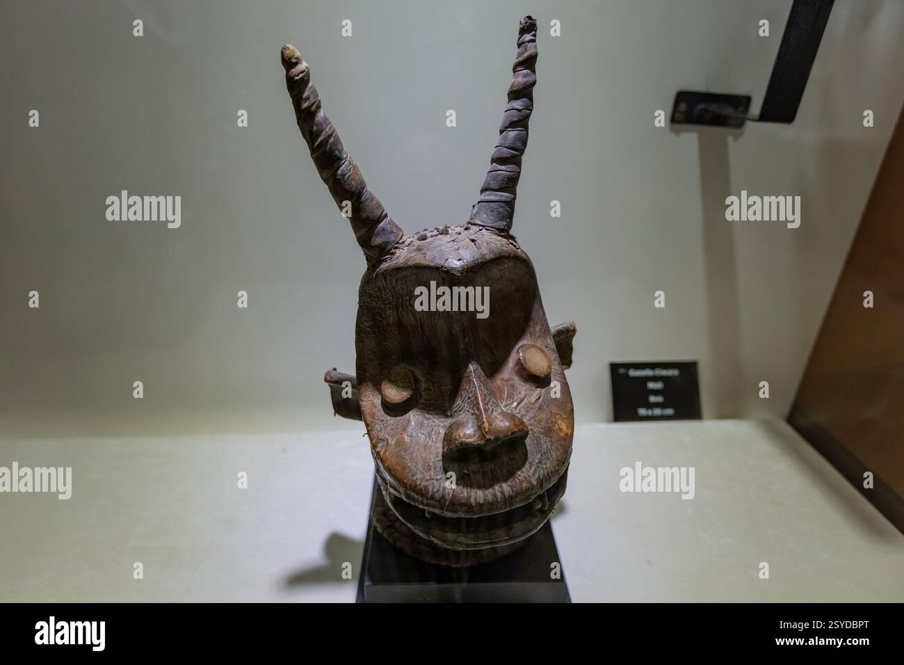 Old African wooden mask used for tribal dance and rituals in african ...