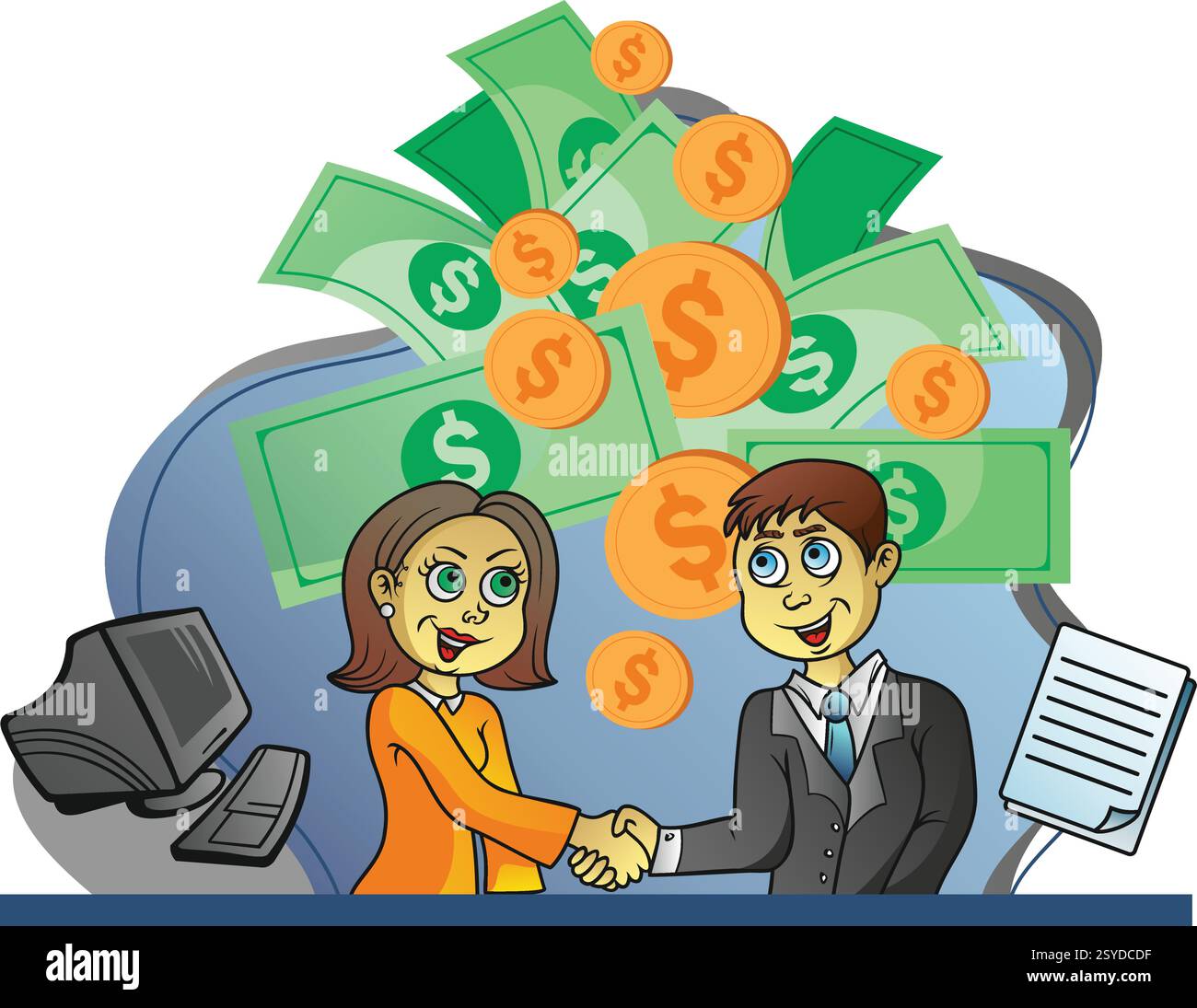 Business people shaking hands document Stock Vector Images - Alamy