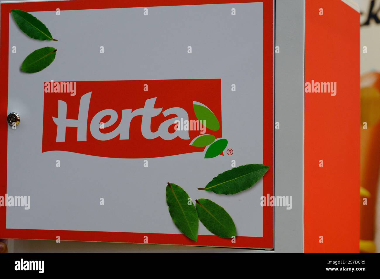 Paris, France. 28th Feb, 2025. Illustration logo Herta at the ...