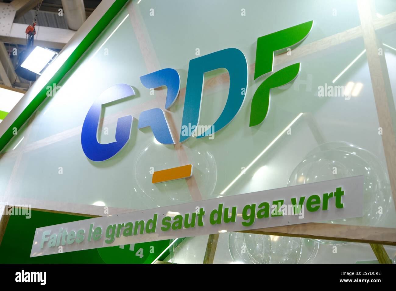 Paris, France. 28th Feb, 2025. Illustration logo GRDF at the ...