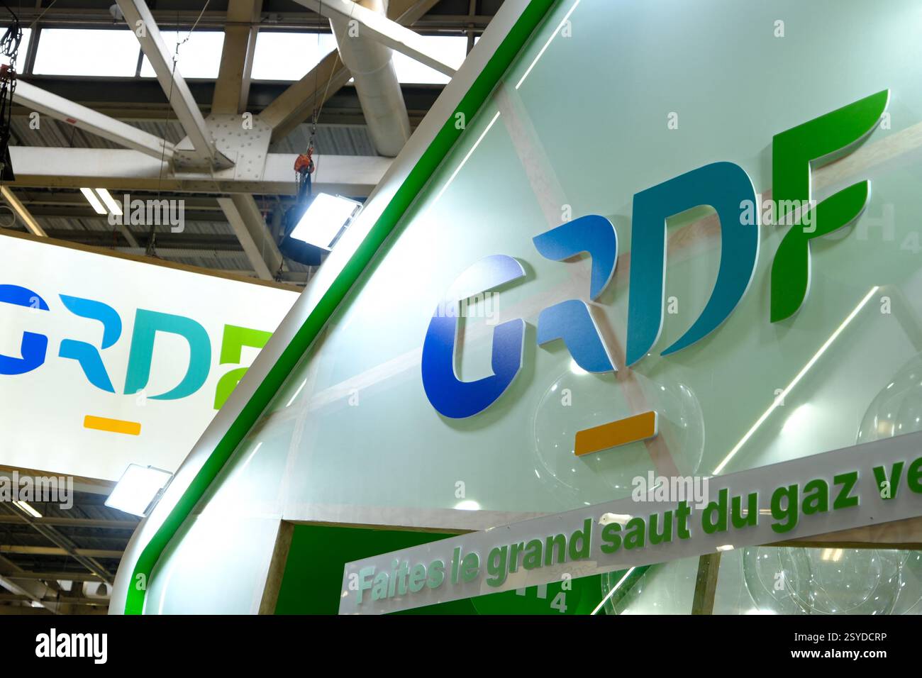 Paris, France. 28th Feb, 2025. Illustration logo GRDF at the ...