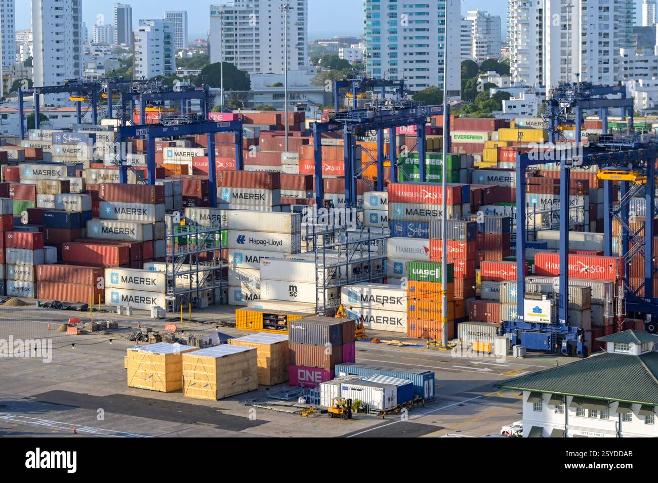 Cartagena, Colombia, South America - 24 January 2024: Shipping ...