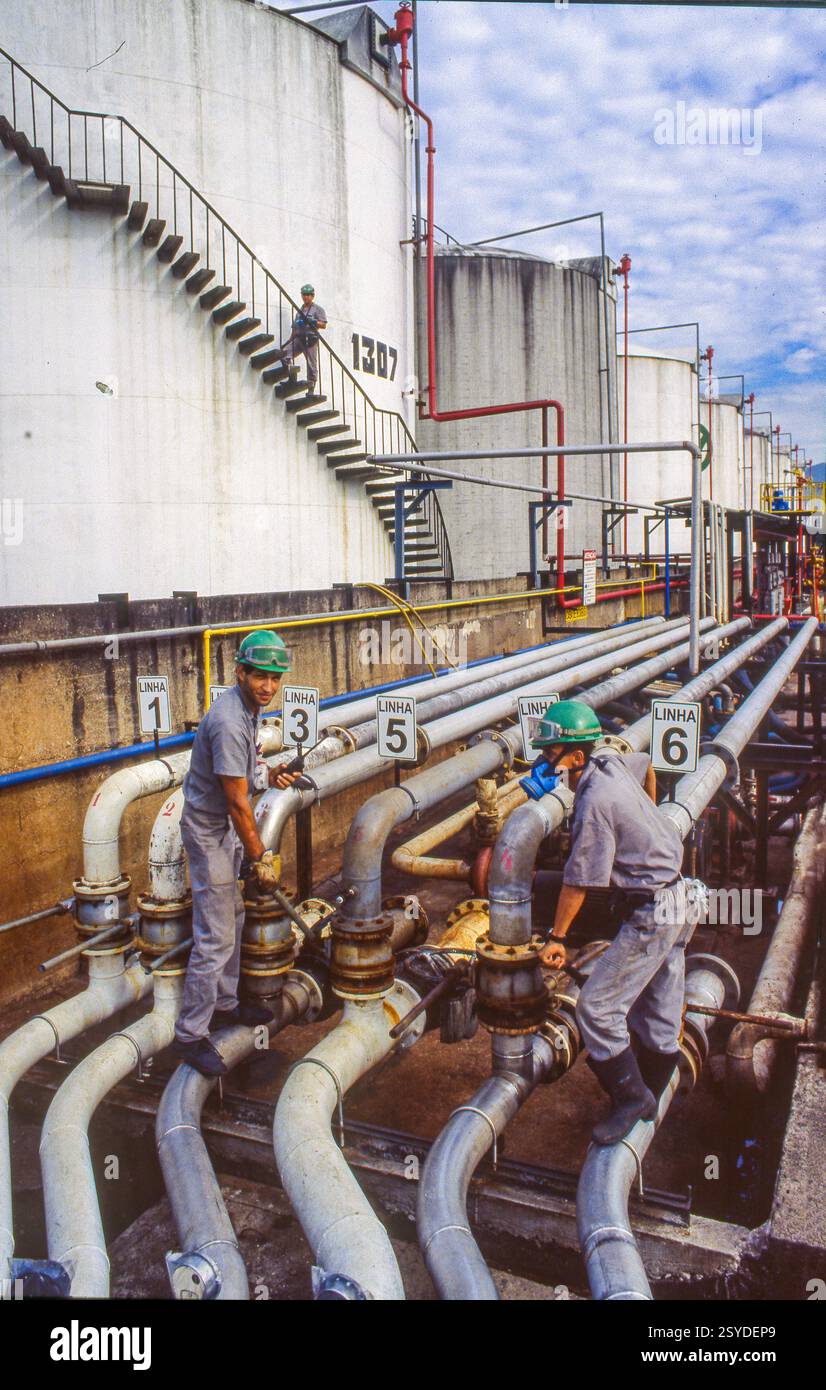 Brazil, Santos port, Terminal for storage tanks of chemicals. Vopak, a ...