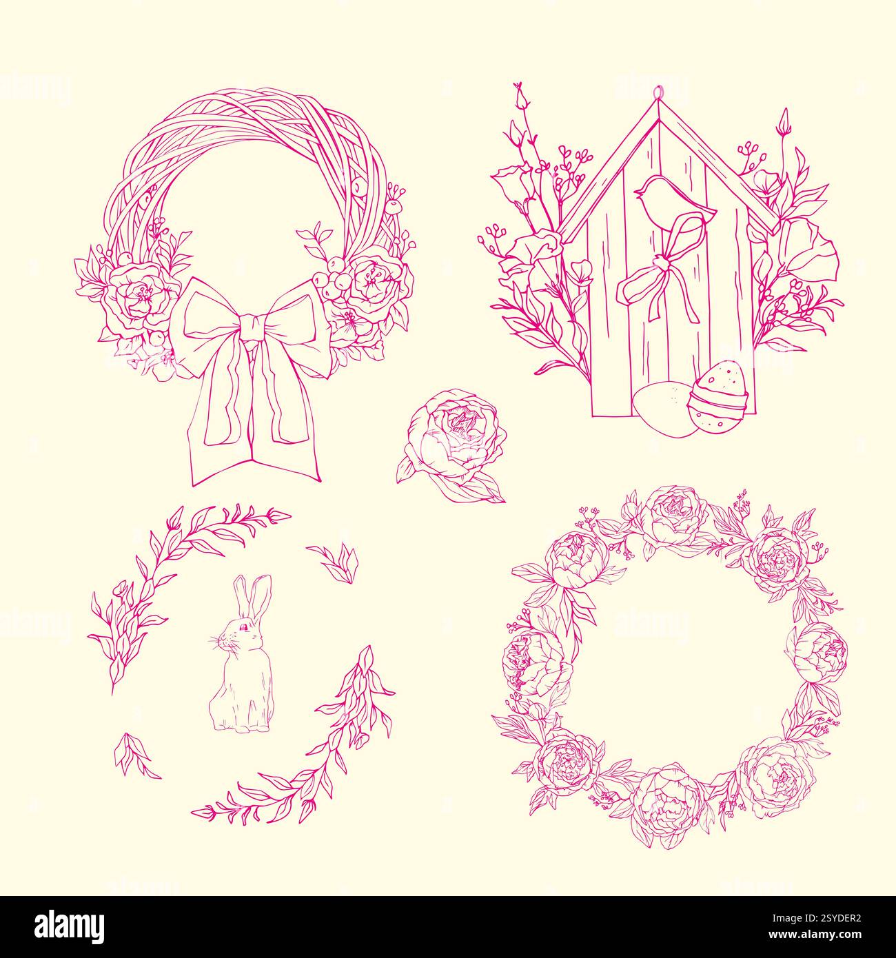 Set of doodles easter flowers Stock Vector Image & Art - Alamy