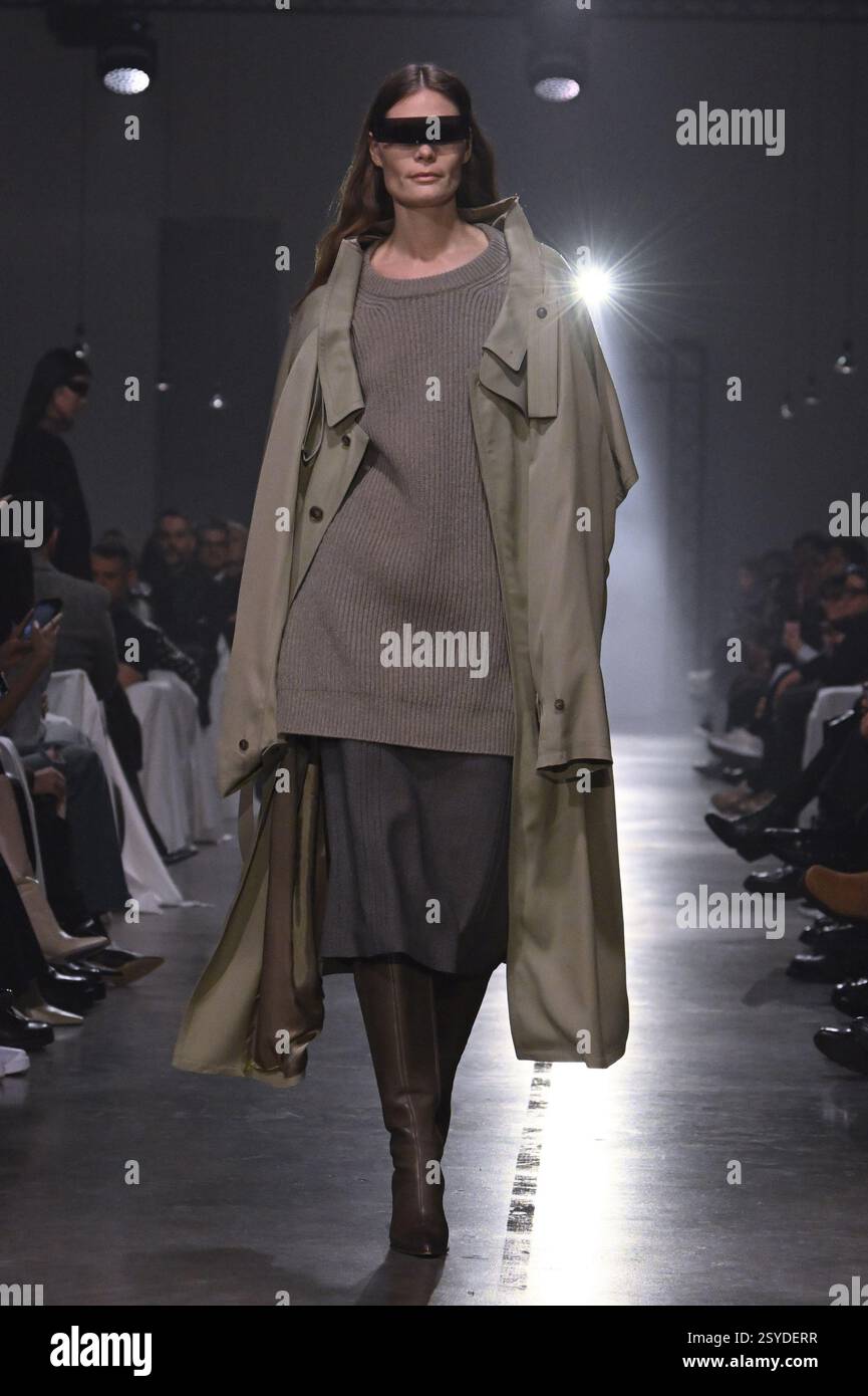 Model Adina Fohlin walks on the runway during the MM6 Ready to Wear ...