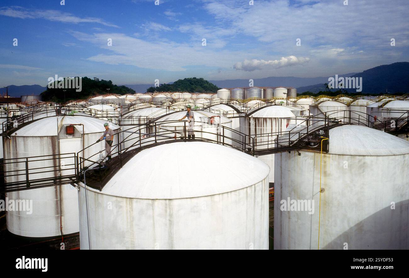 Brazil, Santos port, Terminal for storage tanks of chemicals. Vopak, a ...