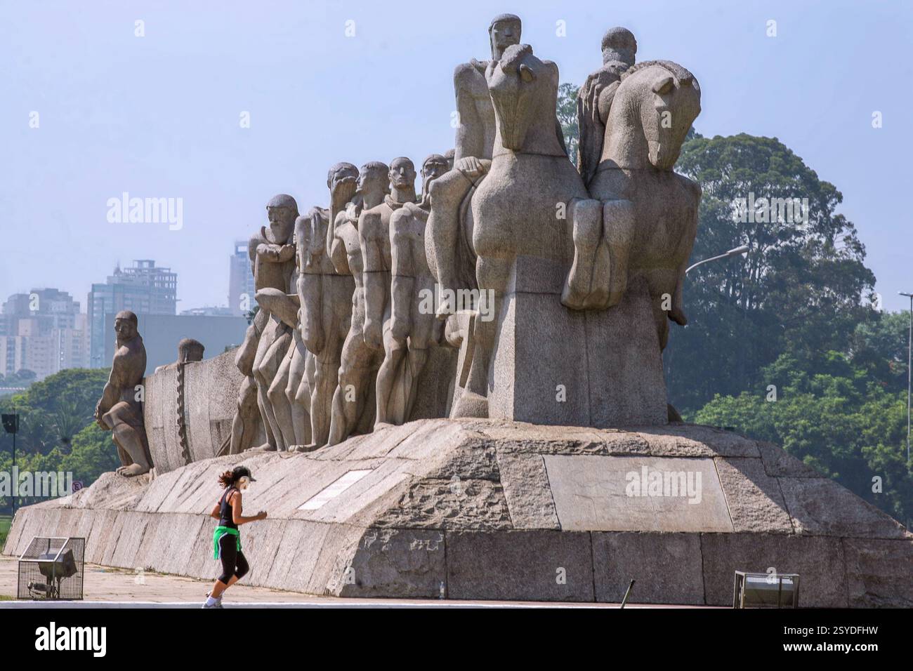 Brazil, Sao Paulo, Monument to the Bandeiras is a granite sculpture by ...