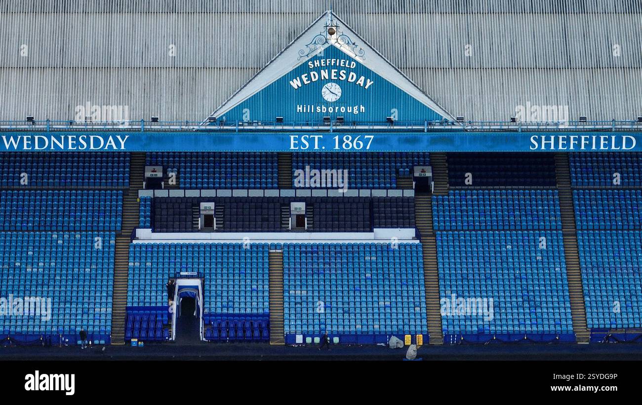 An aerial view of Hillsborough’s clock tower during the Sky Bet ...
