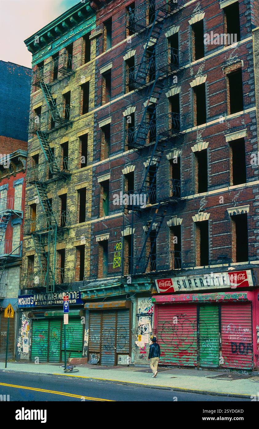 New York CIty, USA, View, Empty Facade, Abandoned Apartment, Tenement ...