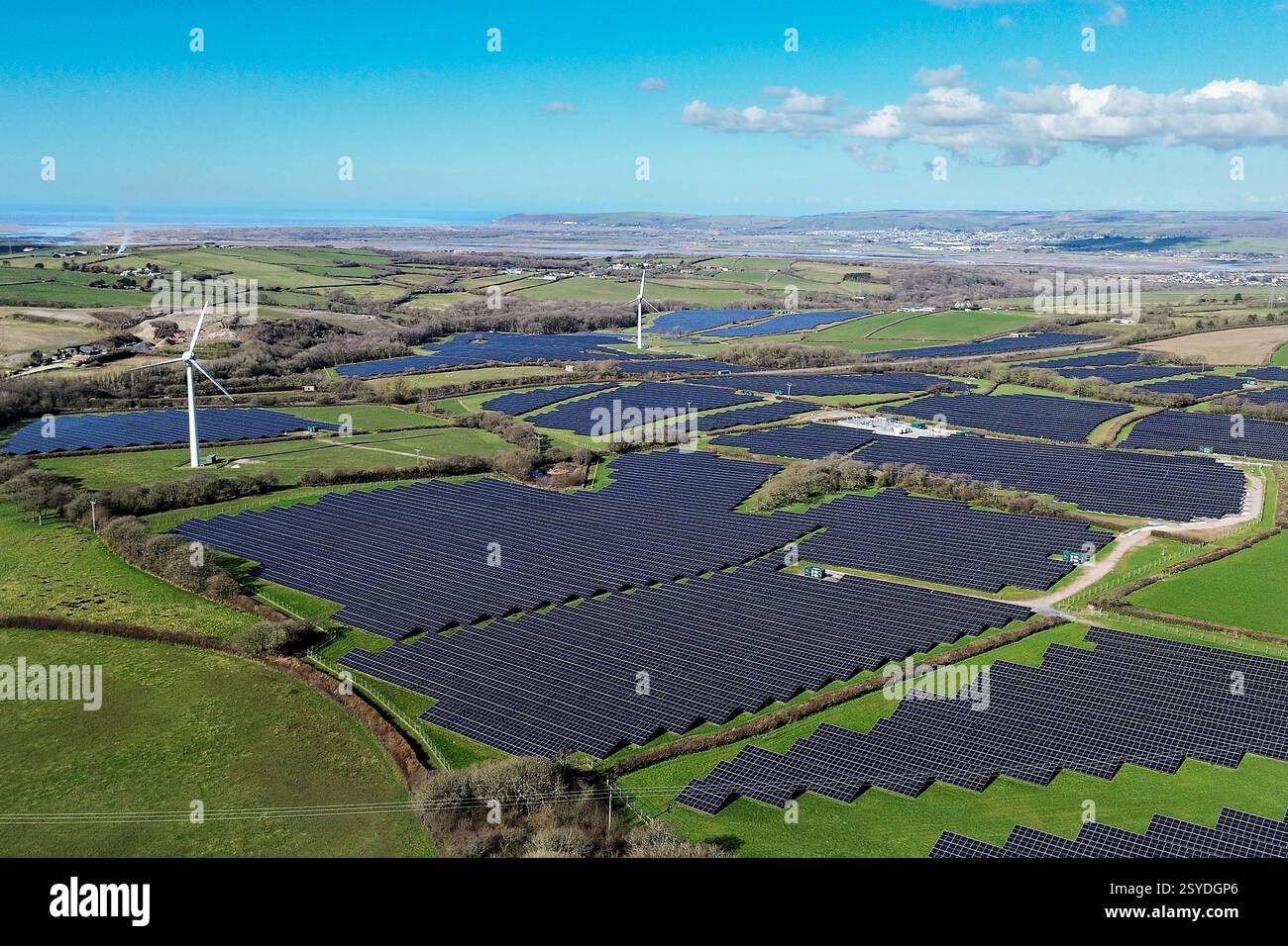 General view of the Litchardon Cross Solar Energy Park, near Barnstaple ...