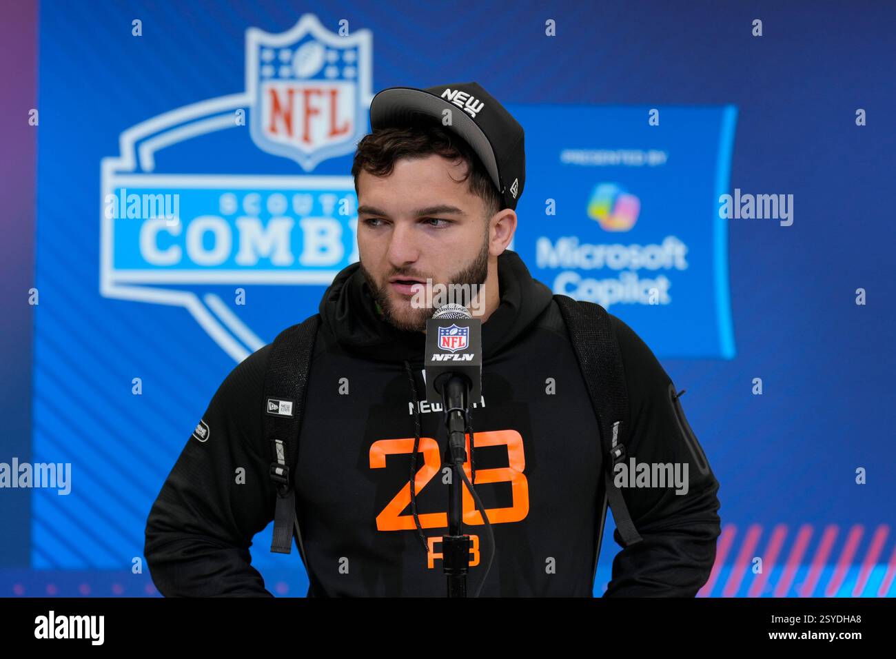 Arizona State running back Cam Skattebo speaks during a press ...