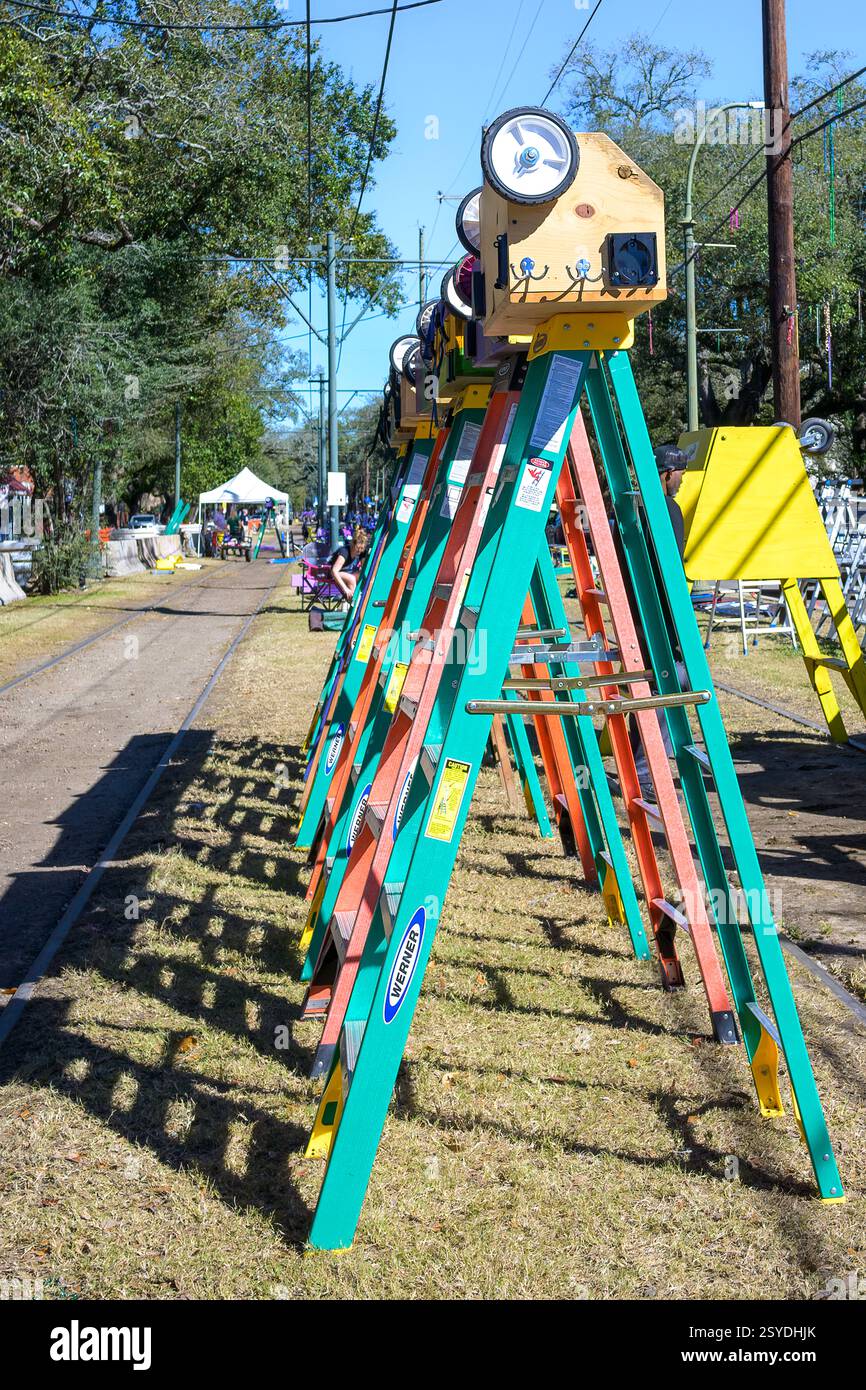 New Orleans, LA, USA - February 26, 2025: Vertical side view image of ...