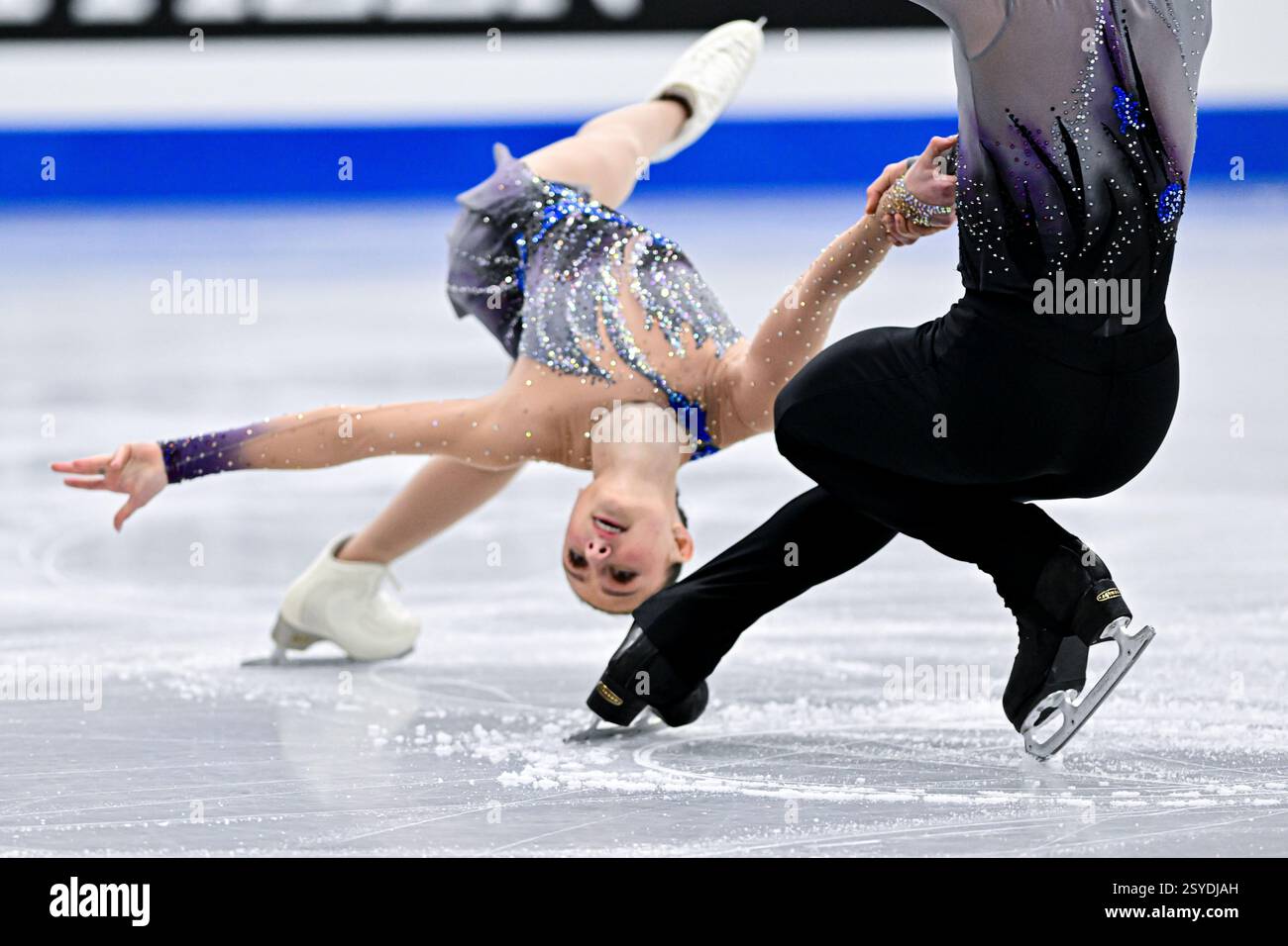 Reagan MOSS & Jakub GALBAVY (USA), during Junior Pairs Short Program ...