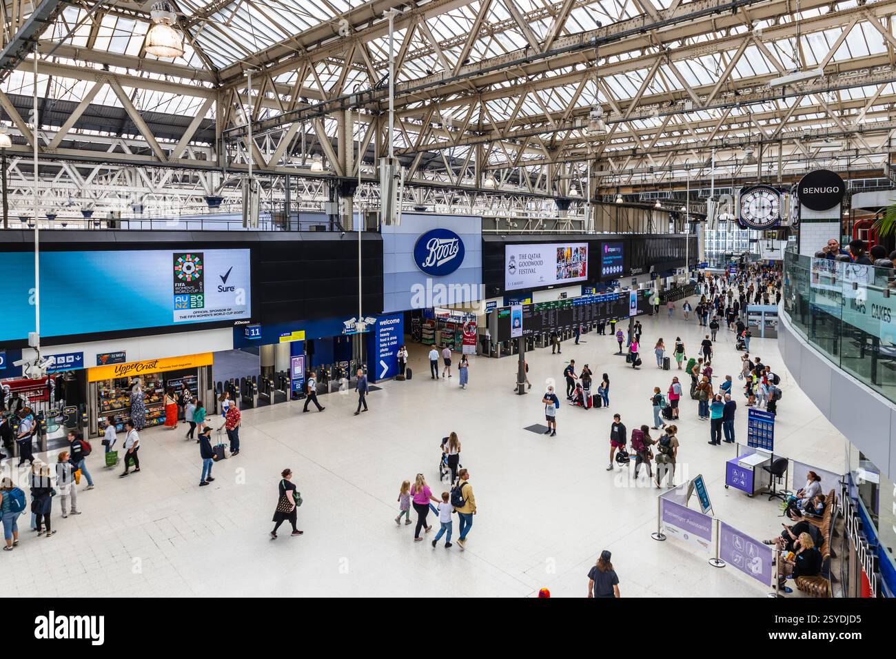 Waterloo Station Interior. Busy London Transport Hub With Crowds ...