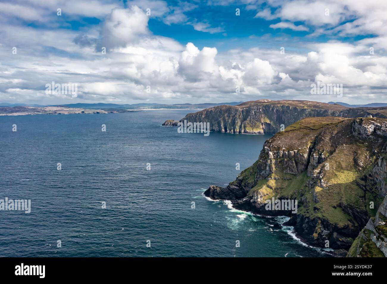 Aerial view of the cliffs of Horn Head at the wild atlantic way in ...