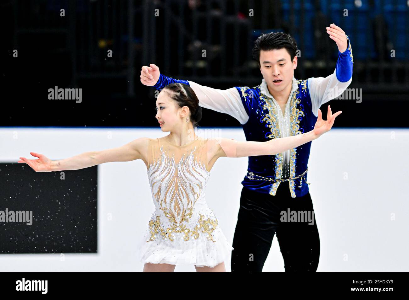 Sae SHIMIZU & Lucas Tsuyoshi HONDA (JPN), during Junior Pairs Short Program, at the ISU World ...