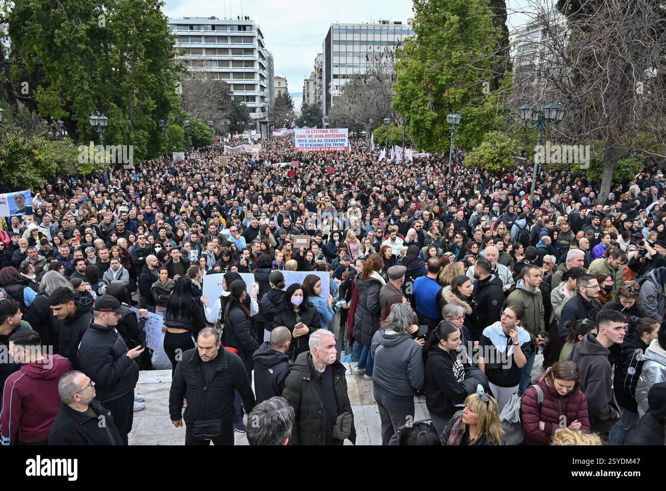 Massive rally in front of the Greek Parliament to demand justice on the ...