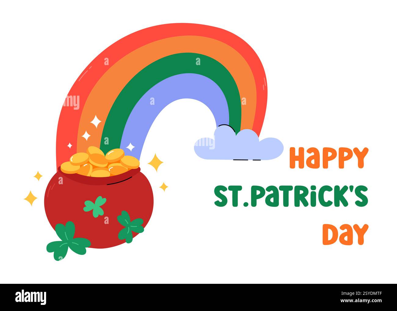 St. Patricks Day greeting card, vector illustration. Cute Leprechauns ...