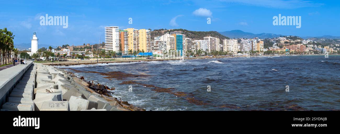 MALAGA, SPAIN - NOVEMBER 15, 2024: Coastal flooding and garbage caused ...