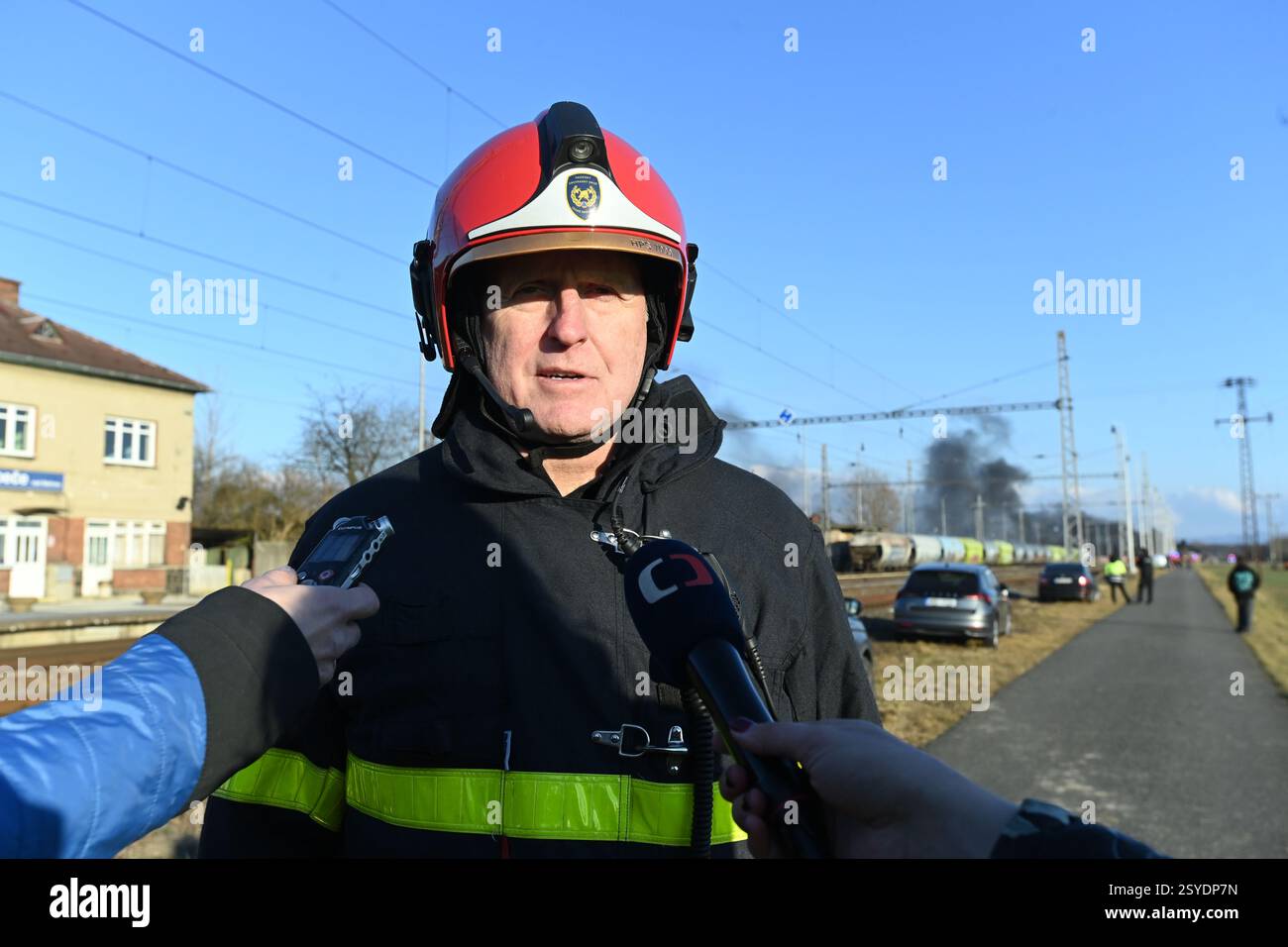 Hustopece Nad Becvou, Czech Republic. 28th Feb, 2025. Czech Fire ...