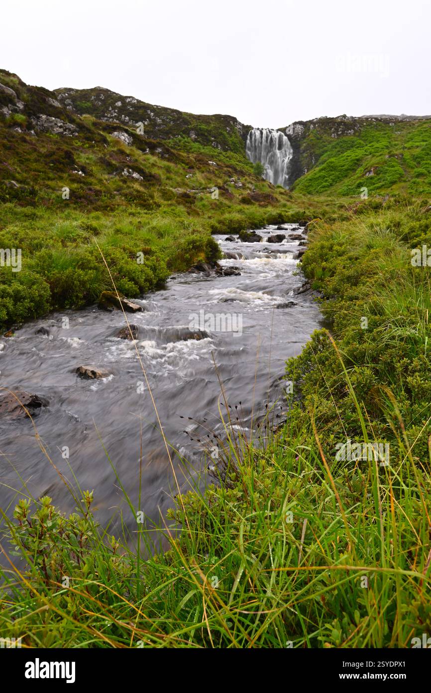 Clashnessie Falls also known as Clais an Easaidh waterfall in Assynt ...