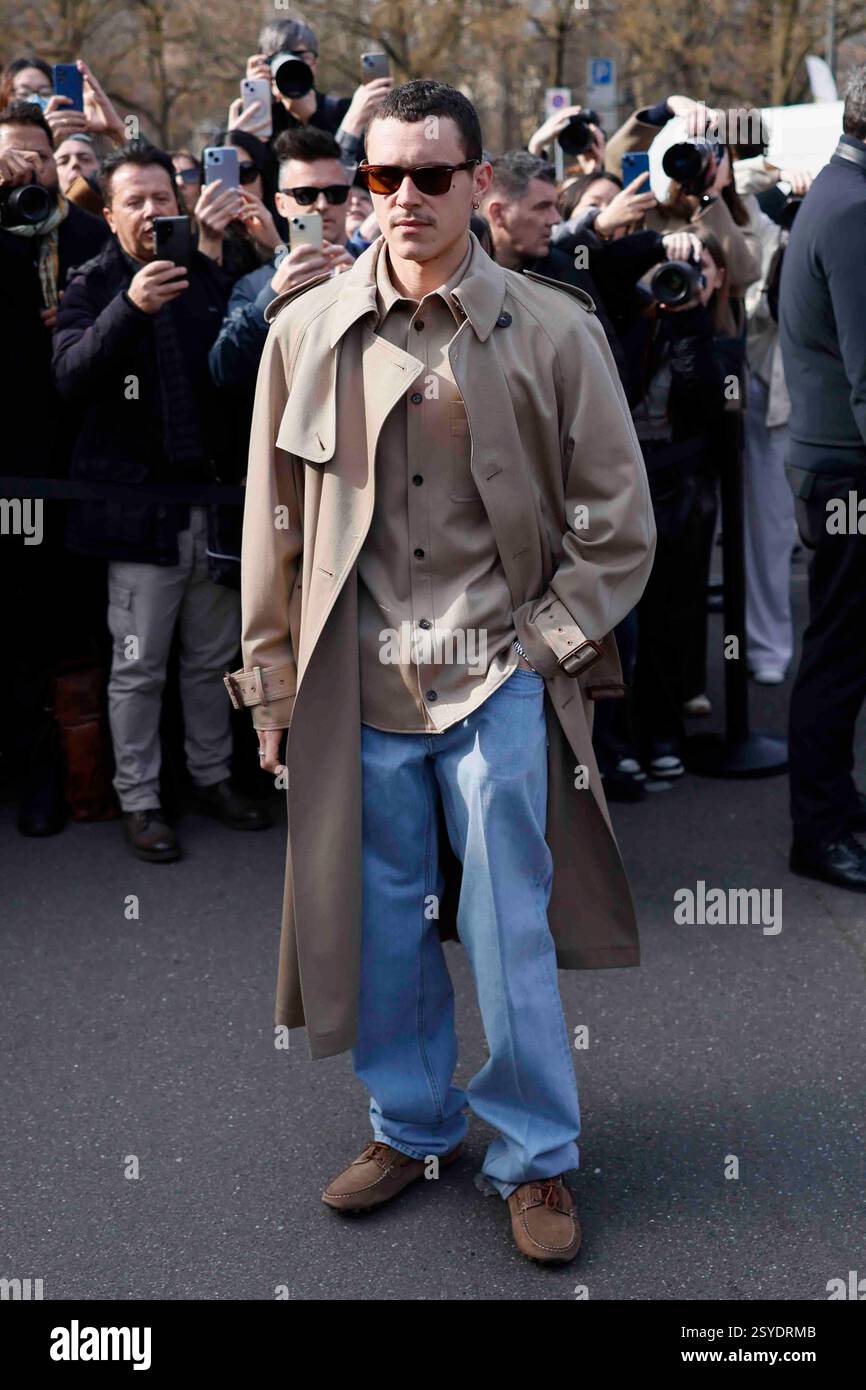 Aron Piper arrives to Tod’s fashion show during the Milan Fashion Week ...