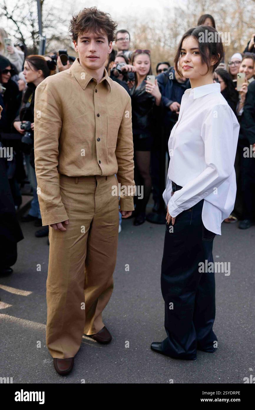 Milan, Italy. 28th Feb, 2025. Clarice Cazauran, Bach Buquen arrive to ...