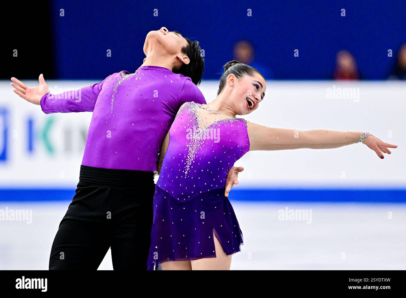 Olivia FLORES & Luke WANG (USA), during Junior Pairs Short Program, at ...