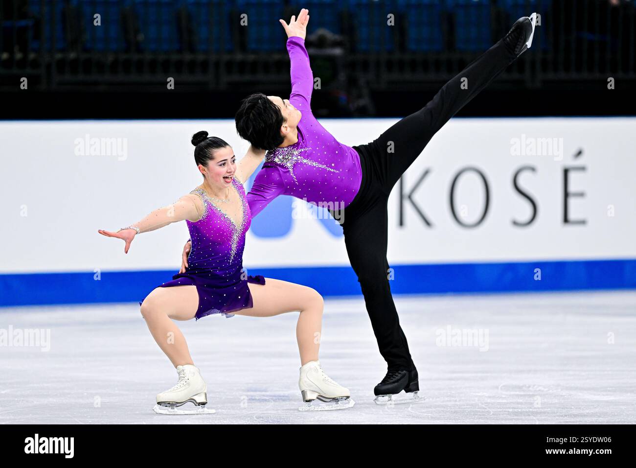Olivia FLORES & Luke WANG (USA), during Junior Pairs Short Program, at ...