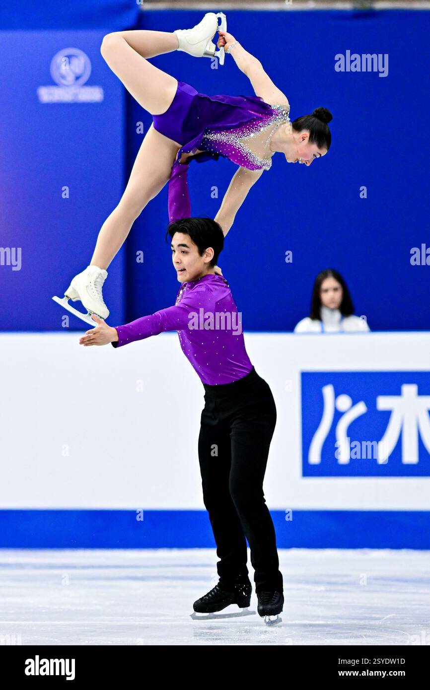 Olivia FLORES & Luke WANG (USA), during Junior Pairs Short Program, at ...