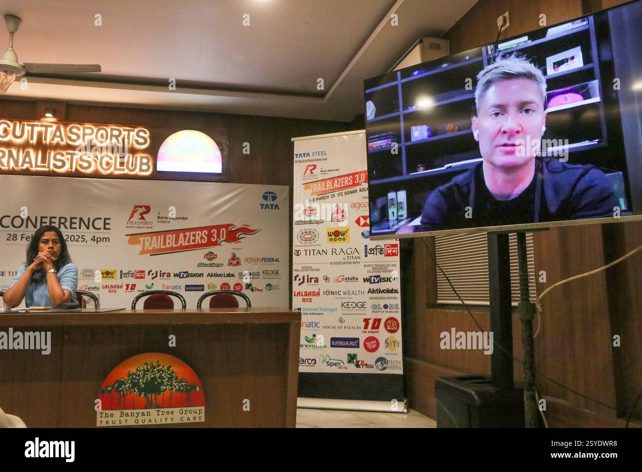 Former Australian cricket team captain Michael Clarke react at the ...