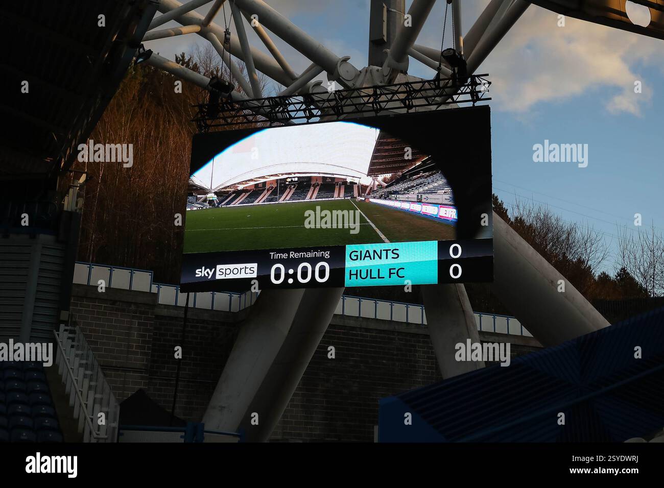 General View of the scoreboard *** during the Super League match ...