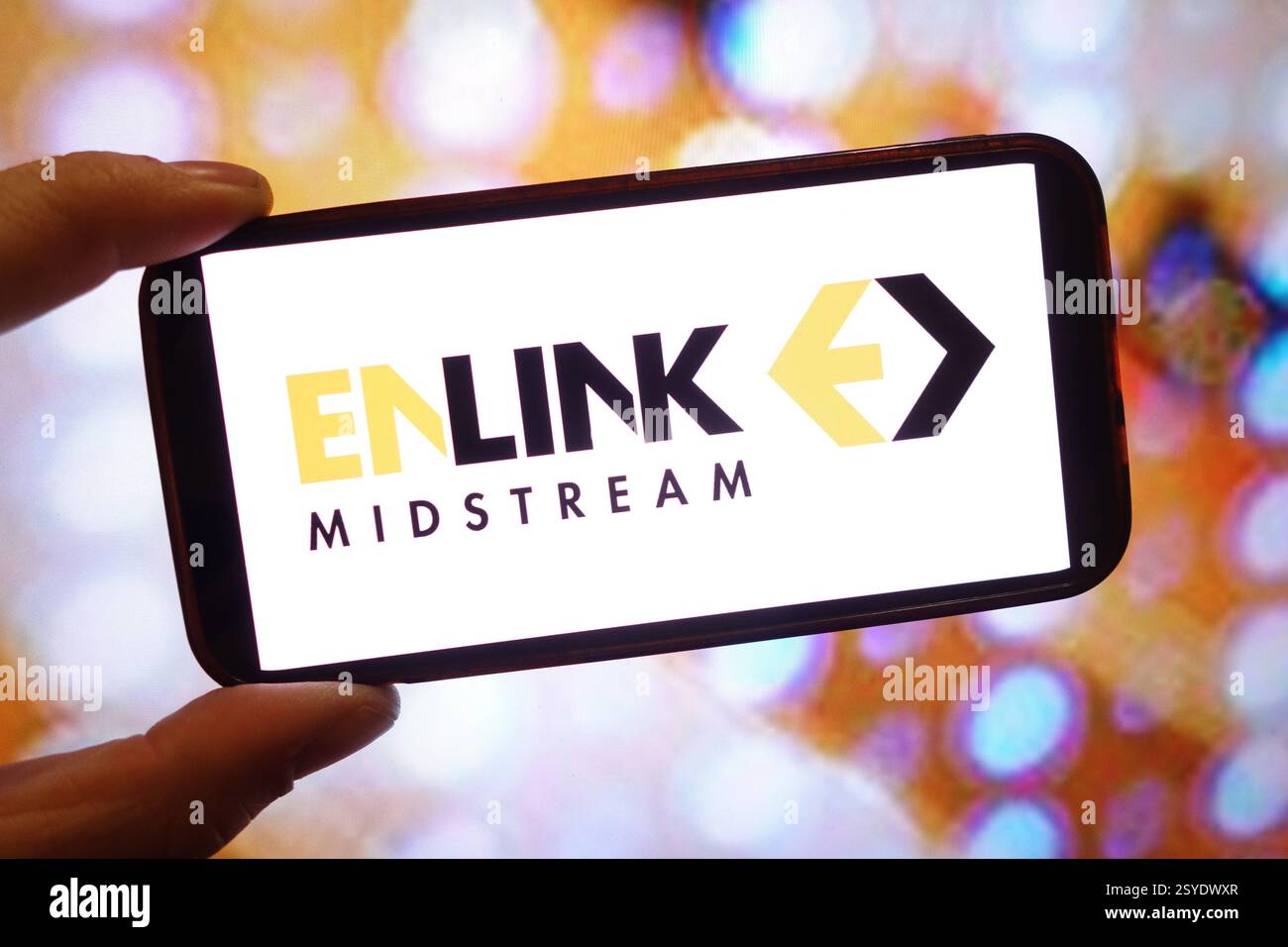 In this photo illustration, the EnLink Midstream company logo is seen ...