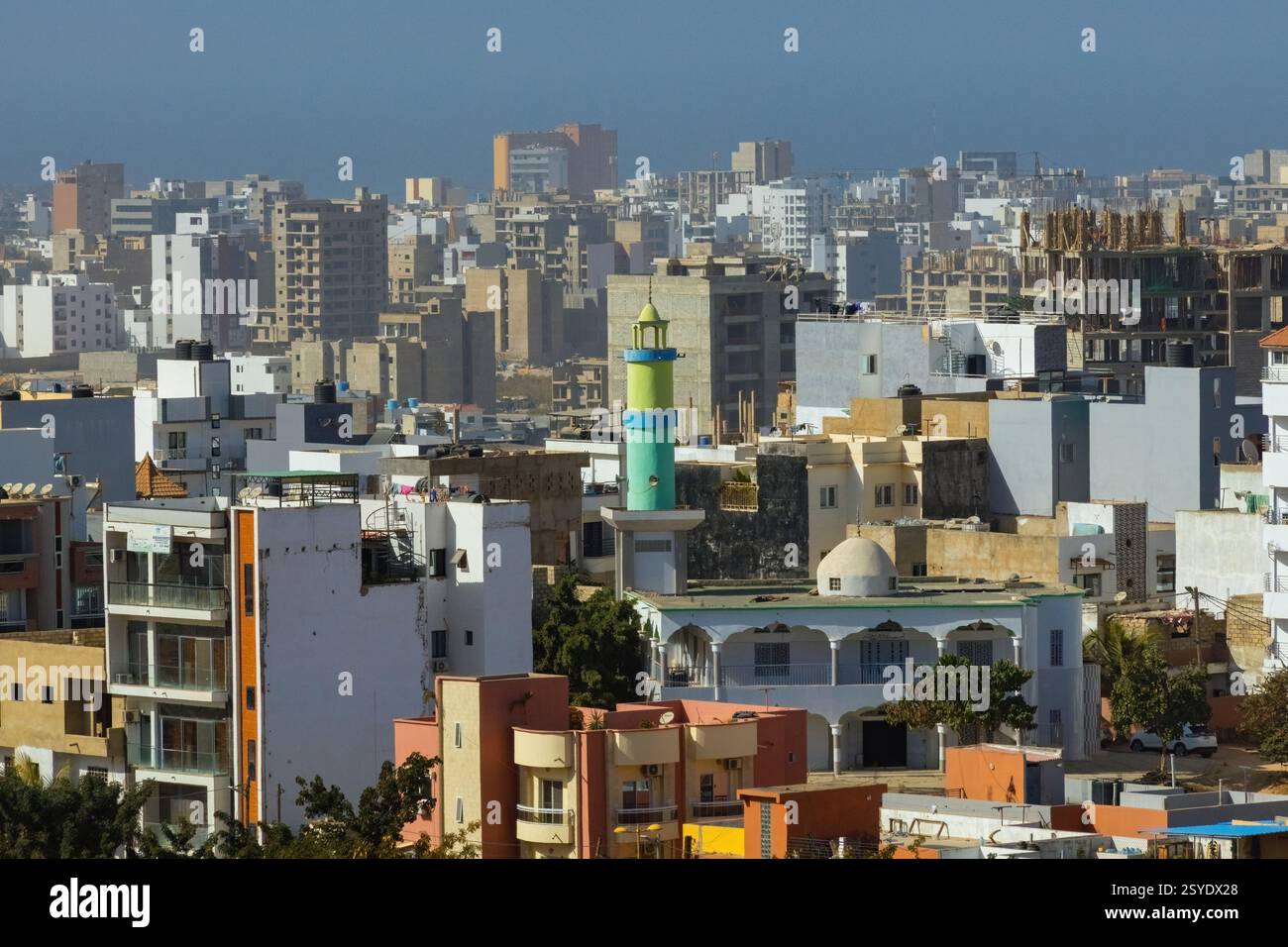 Aerial view of the Dakar downtown from the hill in Senegal Stock Photo ...