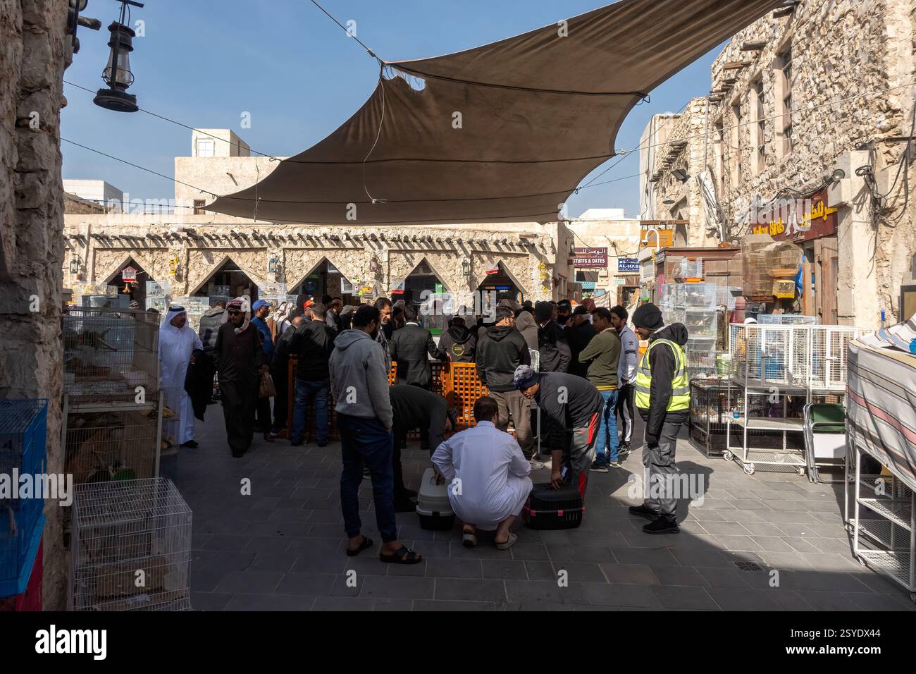 Bird Market Souq Waqif area in Doha Qatar, one of the most visited ...