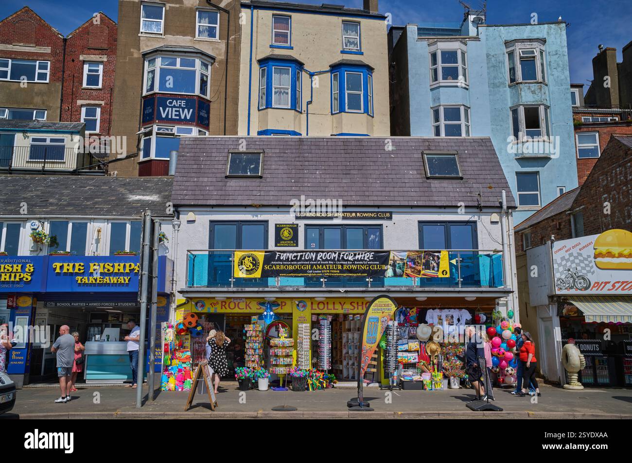 Colour photos of Scarborough South Bay Sea Front beach shop Stock Photo ...